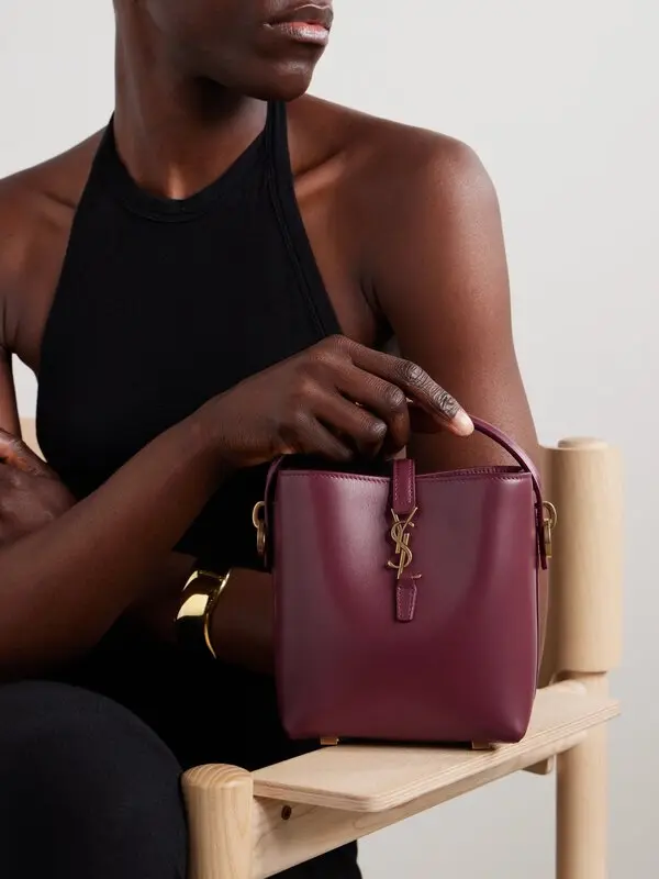 Saint Laurent Le 37 Mini Leather Bucket Bag - Red