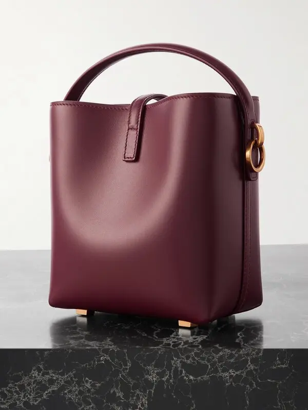 Saint Laurent Le 37 Mini Leather Bucket Bag - Red