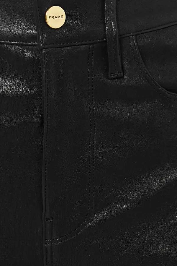 FRAME Le Sylvie High-rise Leather Pants - Black