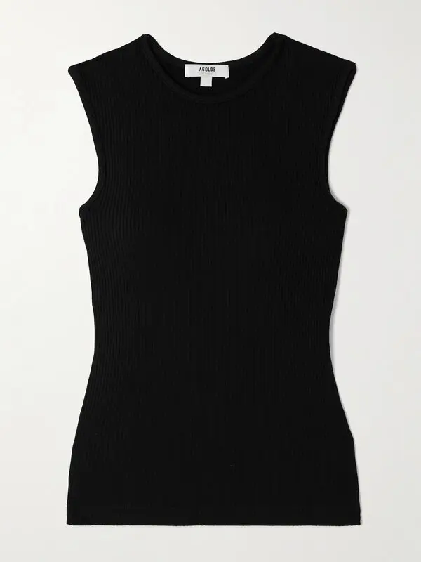 AGOLDE Binx Ribbed Tank - Black