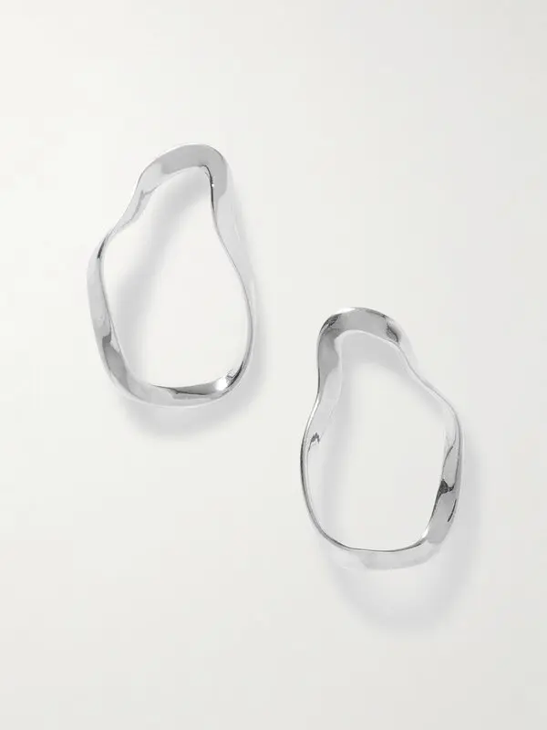 Agmes Vera Recycled Sterling Hoop Earrings - Silver