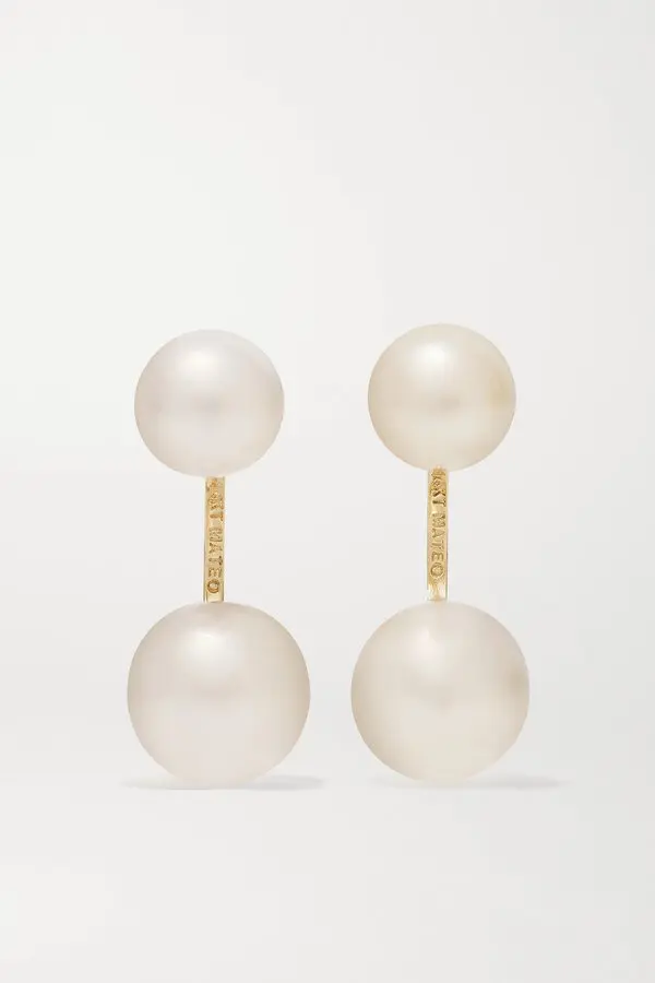 Mateo 14-karat Pearl Stud Earrings - Gold