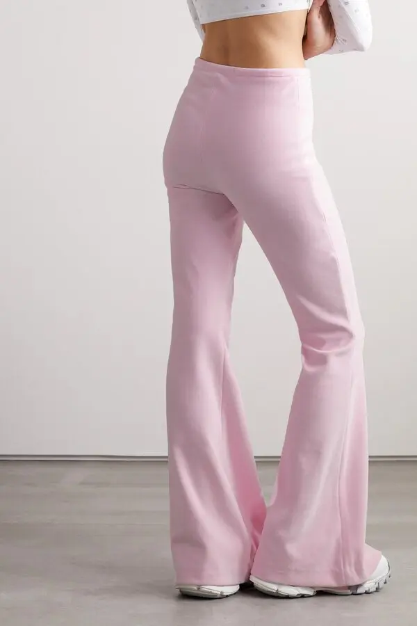 Alexander Wang Stretch-cotton Velour Flared Pants