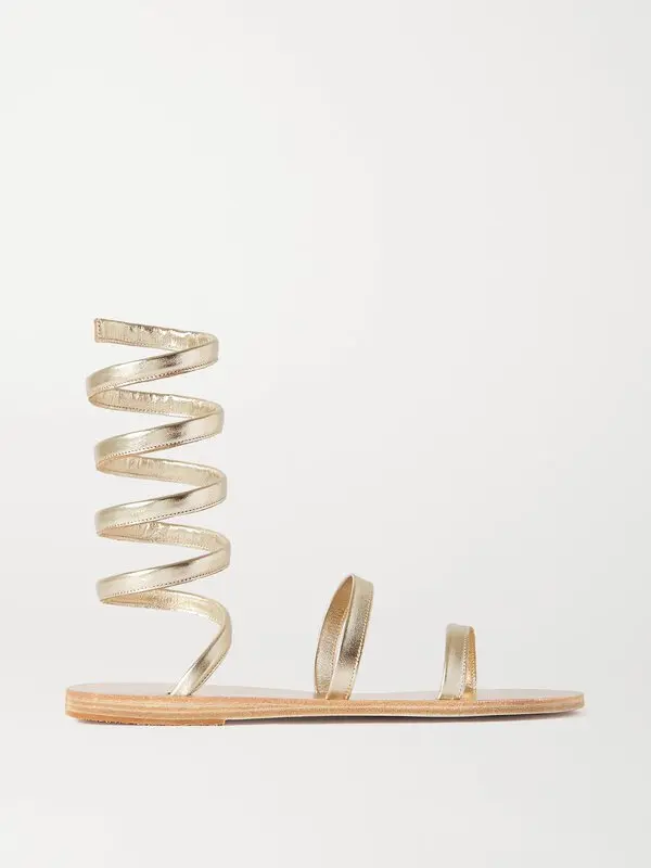 ANCIENT GREEK SANDALS Ofis Metallic Leather Sandals - Gold