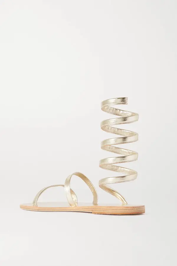 ANCIENT GREEK SANDALS Ofis Metallic Leather Sandals - Gold