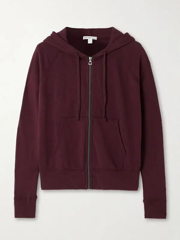 JAMES PERSE Cotton-terry Hoodie - Burgundy