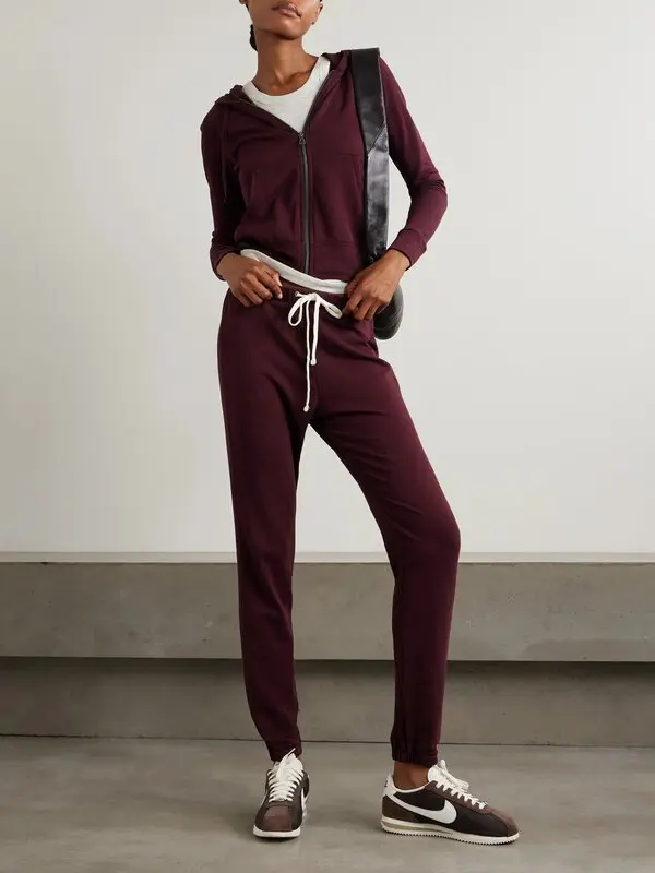 JAMES PERSE Cotton-terry Hoodie - Burgundy