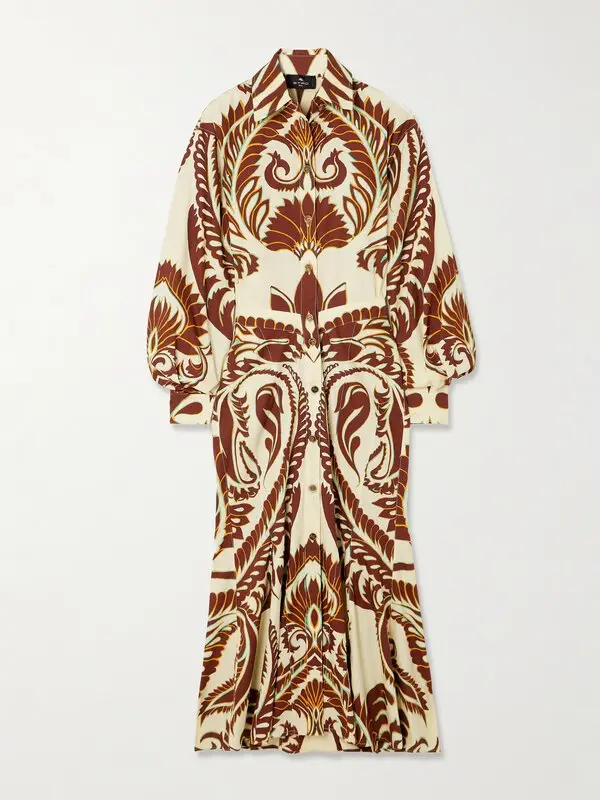 Etro Printed Cotton Midi Shirt Dress
