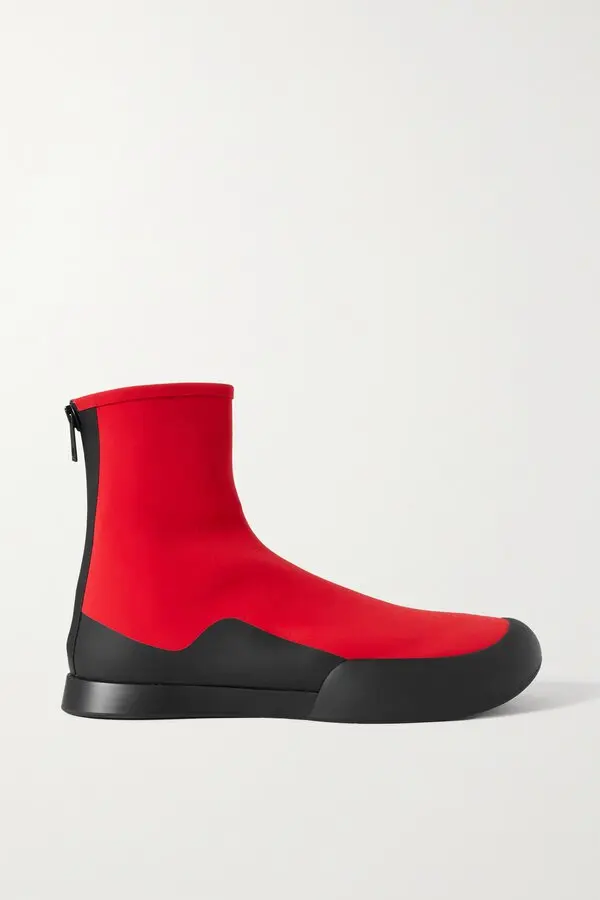 THE ROW Tr Rubber-trimmed Scuba Ankle Boots