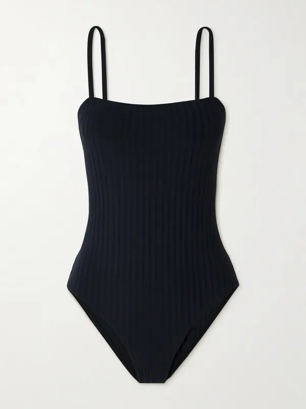 ERES Paradise Tropicalia Ribbed Swimsuit - Black
