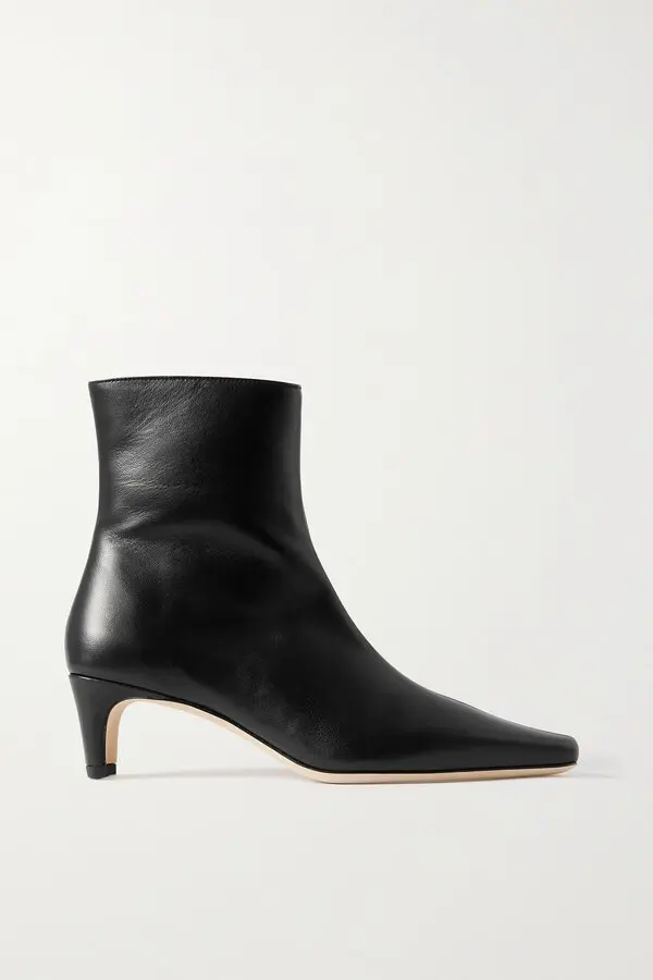 Staud Wally Leather Ankle Boots - Black