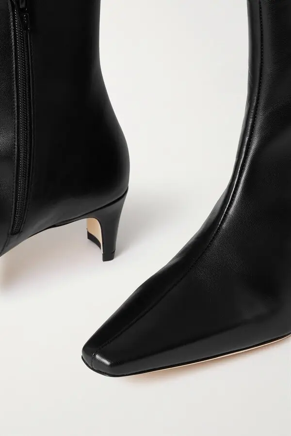 Staud Wally Leather Ankle Boots - Black