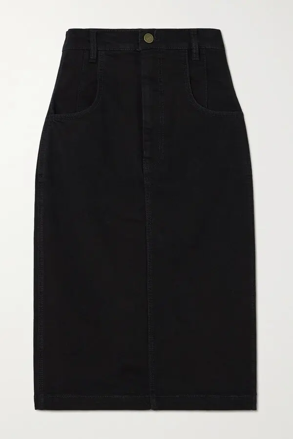 FRAME The High Waisted Denim Skirt