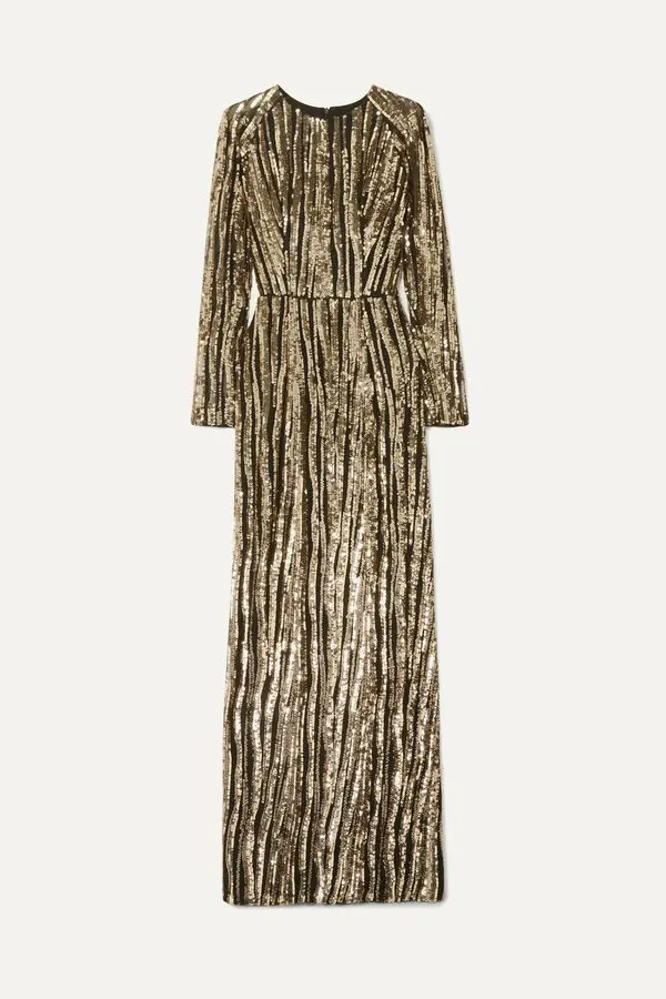 RASARIO Sequined Tulle Gown