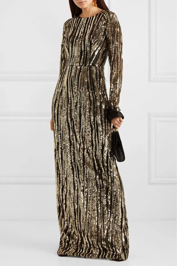 RASARIO Sequined Tulle Gown