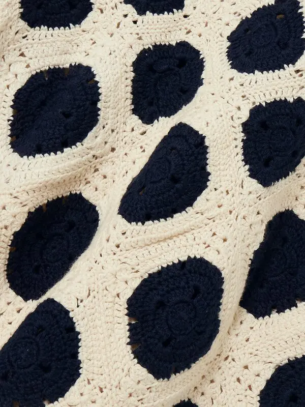 Escvdo Azucena Polka-dot Crocheted Mini Dress