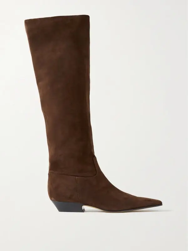 Khaite Marfa Suede Knee Boots - Brown