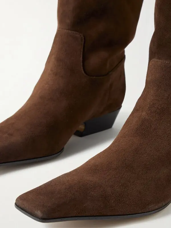 Khaite Marfa Suede Knee Boots - Brown