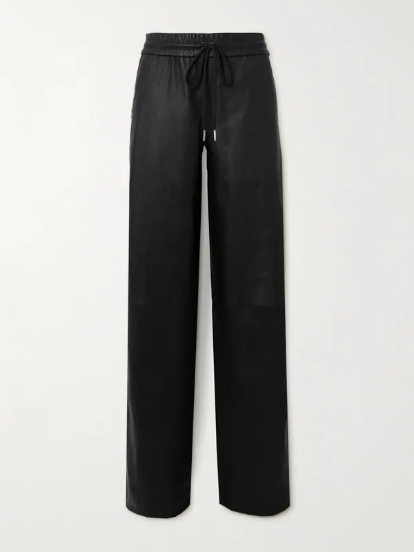 Sprwmn Striped Leather Straight-leg Track Pants
