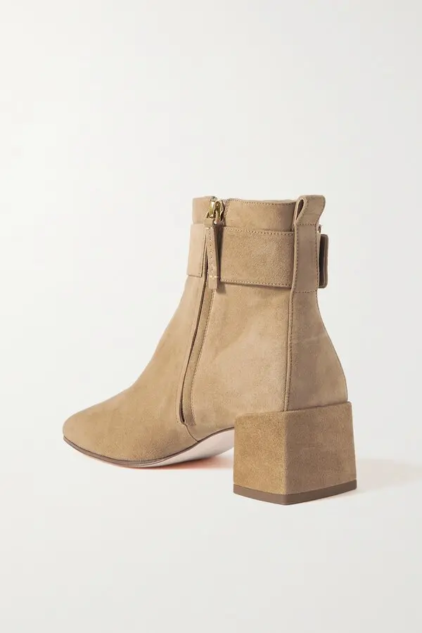 ROGER VIVIER So Vivier Buckled Suede Ankle Boots
