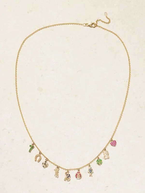 ROXANNE FIRST All The Luck Charm Sapphire Necklace - Multi