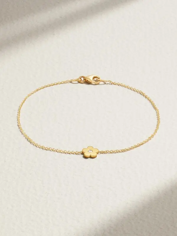 JENNIFER MEYER 18-karat Diamond Flower Bracelet - Gold