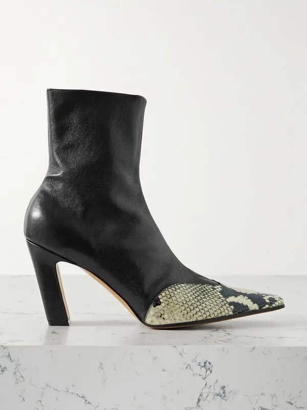 Khaite Nevada Leather Ankle Boots