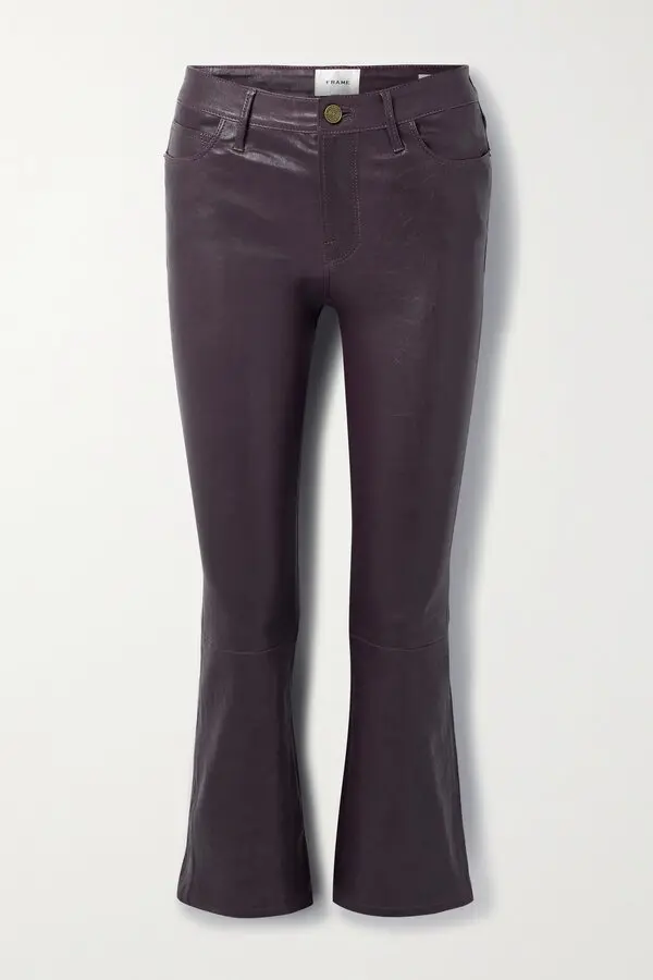 FRAME Le Crop Mini Leather Bootcut Pants