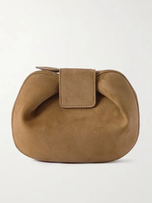 Gabriela Hearst Soft Demi Suede Clutch - Brown