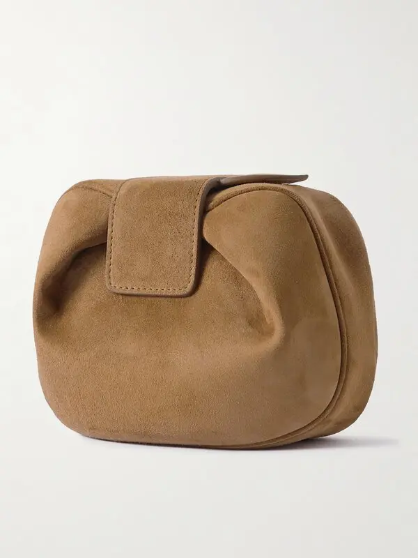 Gabriela Hearst Soft Demi Suede Clutch - Brown