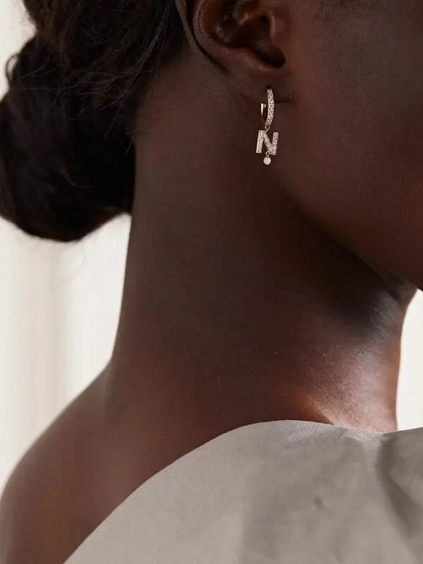 PERSEE Initial 18-karat Diamond Single Earring