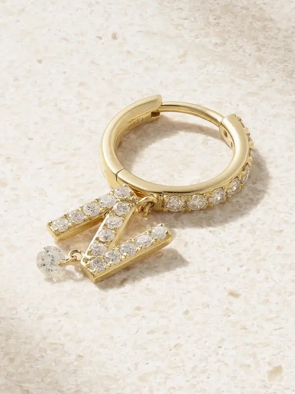 PERSEE Initial 18-karat Diamond Single Earring