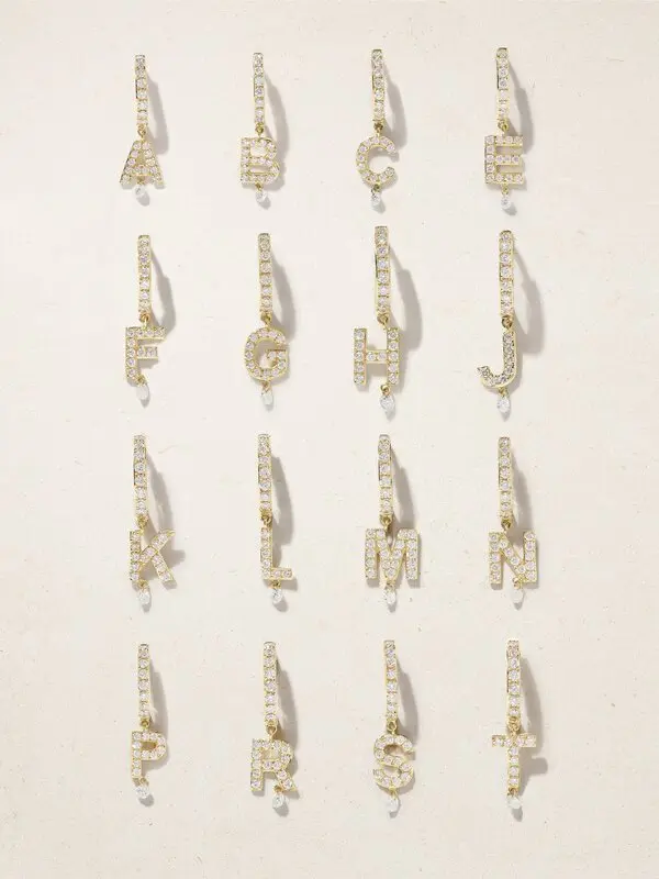 PERSEE Initial 18-karat Diamond Single Earring