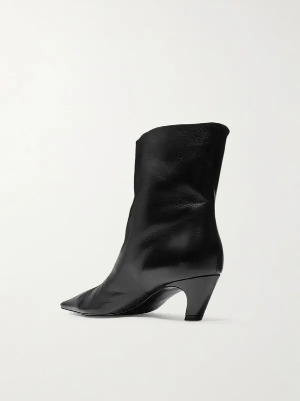 Khaite Arizona Leather Ankle Boots