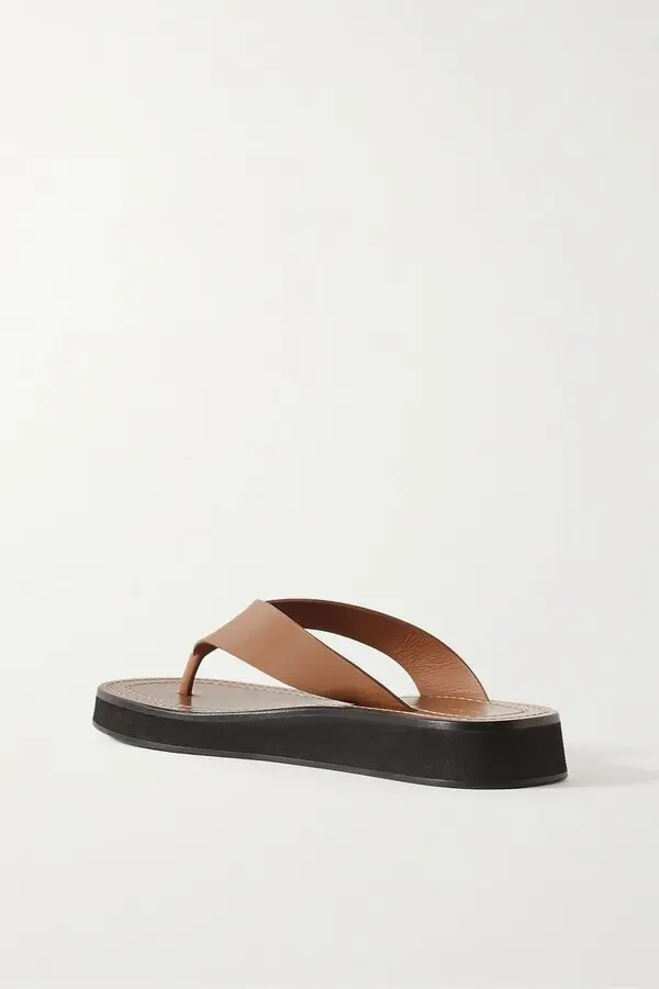 THE ROW Ginza Leather Platform Flip Flops