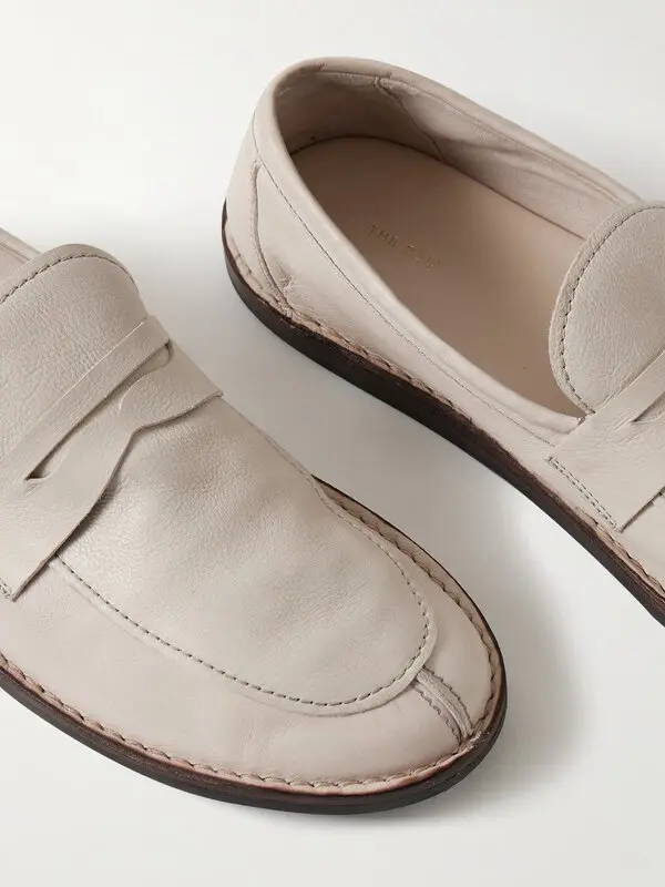 THE ROW Cary Leather Loafers