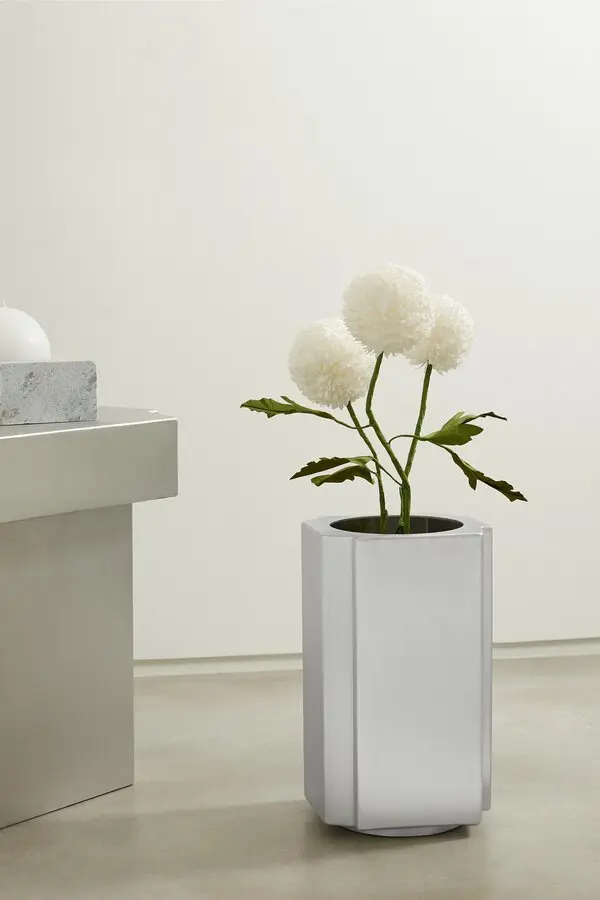 LOUISE ROE Funki Small Brushed Aluminium Pot