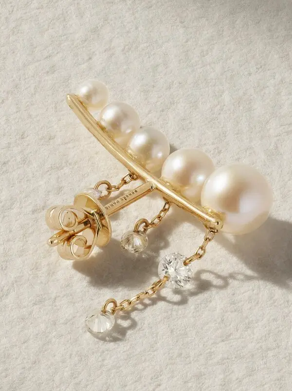 PERSEE Aphrodite 18-karat Pearl And Diamond Single Earring