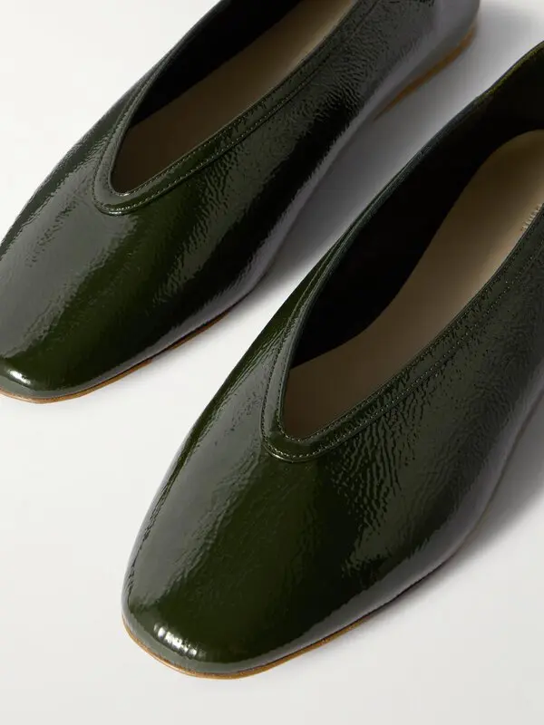 Le Monde Beryl Luna Patent Textured-leather Ballet Flats