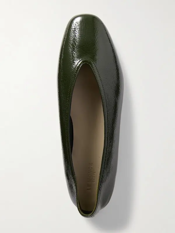 Le Monde Beryl Luna Patent Textured-leather Ballet Flats