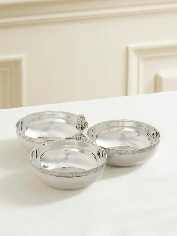 Christofle Malmaison -plated Three-bowl Server - Silver