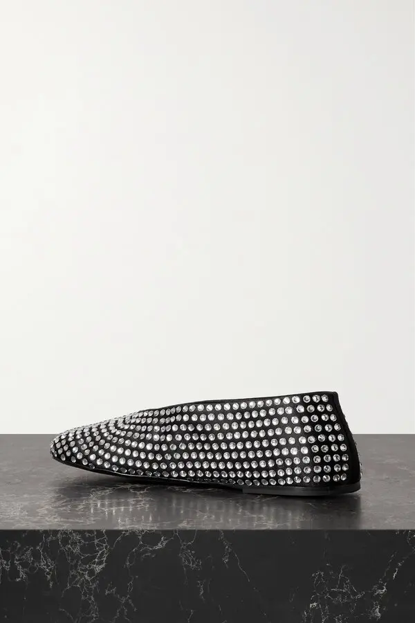 Khaite Marcy Crystal-embellished Ballet Flats - Black