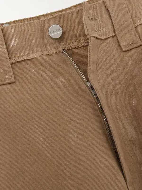DION LEE Carpenter Coated Mid-rise Wide-leg Cargo Jeans