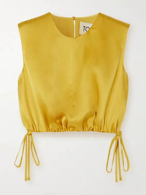 Tove Cecily Cropped Silk-satin Top