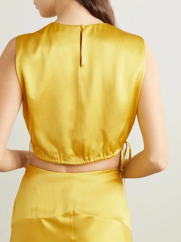 Tove Cecily Cropped Silk-satin Top