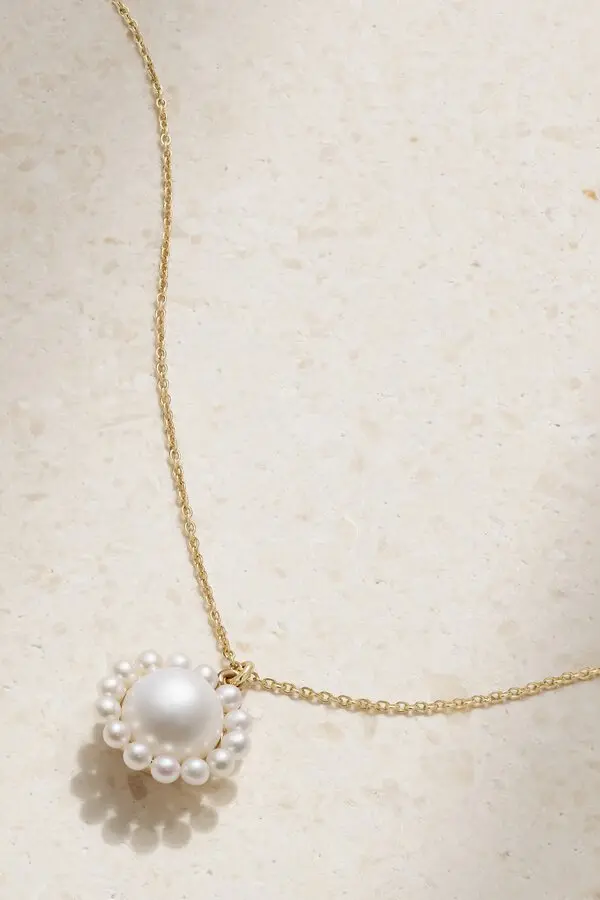 Sophie Bille Brahe Jeanne Simple Pearl Necklace - Gold