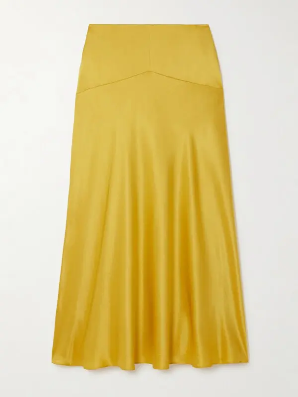 Tove Clover Silk-satin Midi Skirt