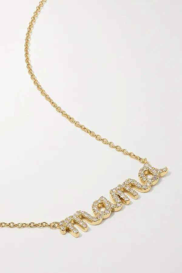 SYDNEY EVAN Mama 14-karat Diamond Pendant Necklace - Gold