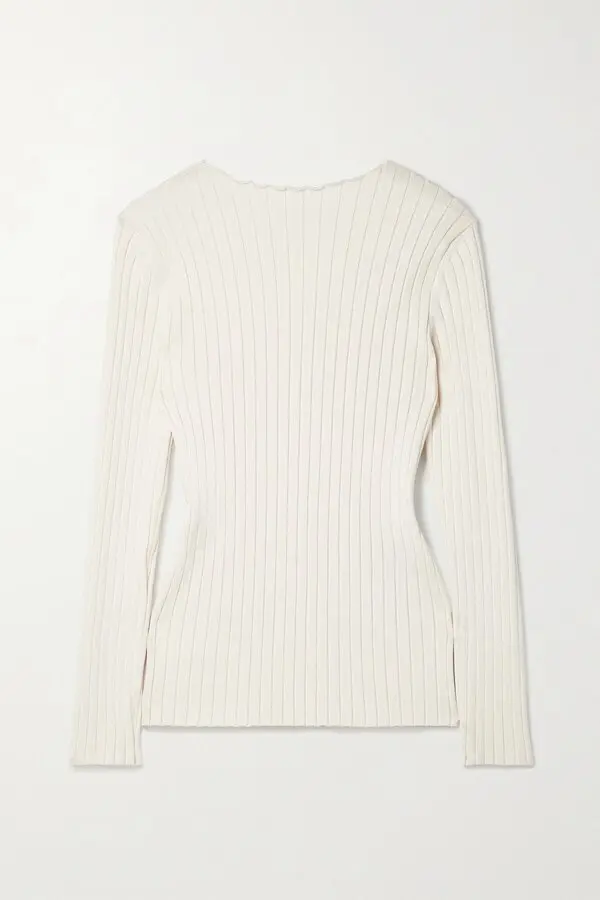 THE ROW Ash Open-back Silk Sweater - White