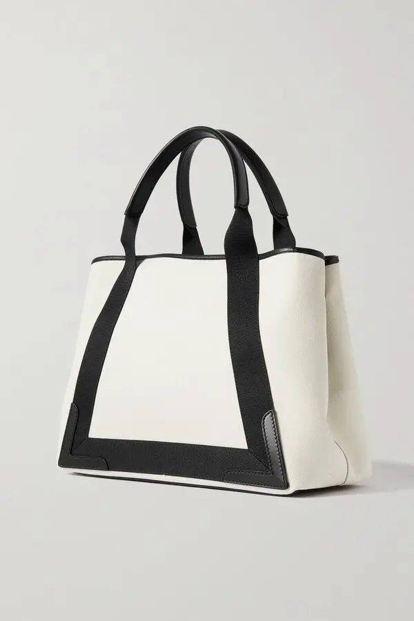 Balenciaga Leather-trimmed Canvas Tote - White